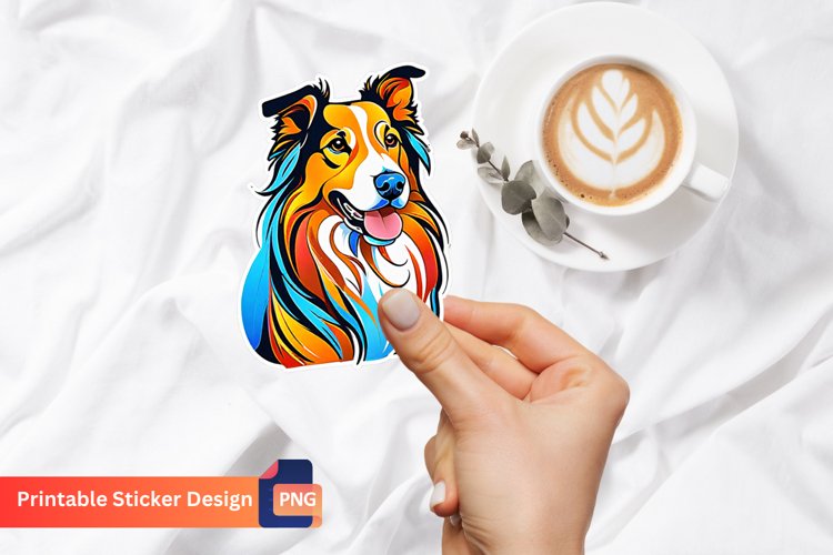 Dog Printable Sticker, Dog Sticker Sheet