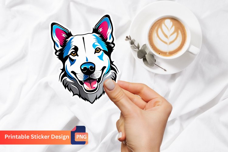 Dog Printable Sticker Sheet, Dog Printable Sticker