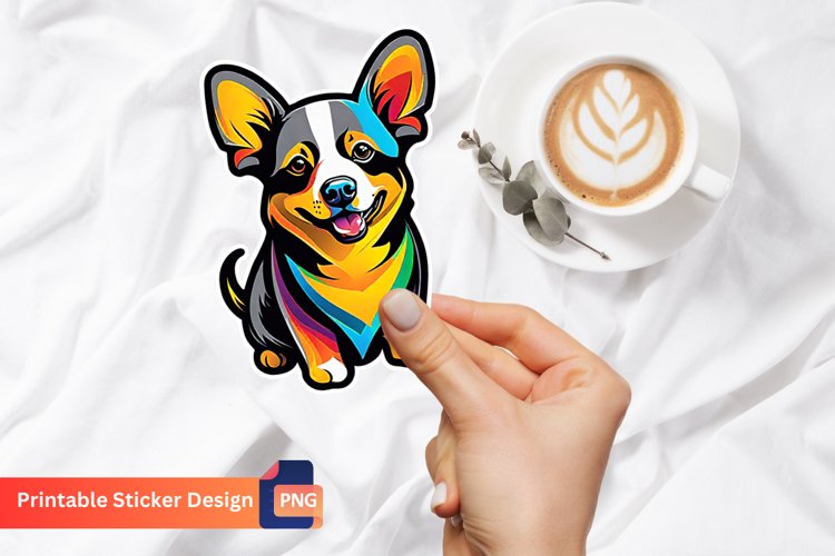 Dog Printable Sticker, Dog Sticker Sheet