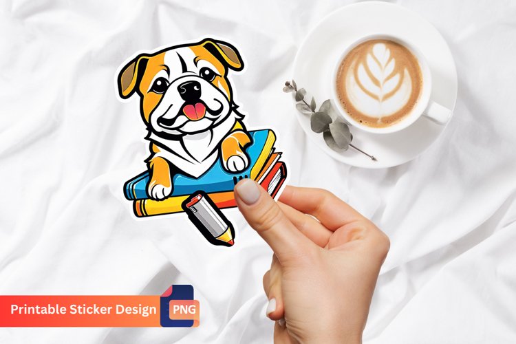 Dog Printable sticker sheet, Dog sticker Back to school