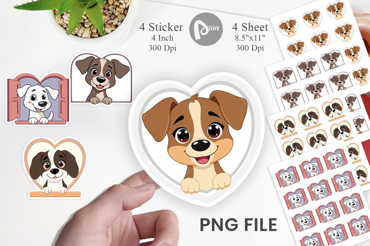 Sticker Heart Dog (5088913)