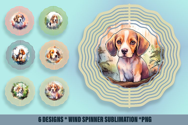 Watercolor beagle Dog Wind Spinner | Sublimation (2687020)