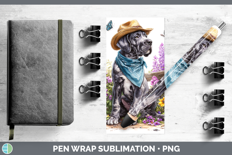 Great Dane Pen Wrap Dogs 01 Bandana Summer Sublimation Pen D
