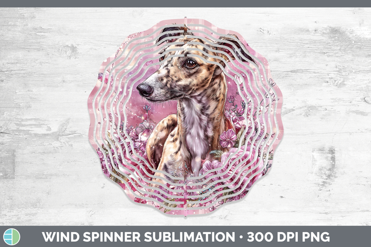 Greyhound Dogs 01 Checker Valentine Wind Spinner Sublimation