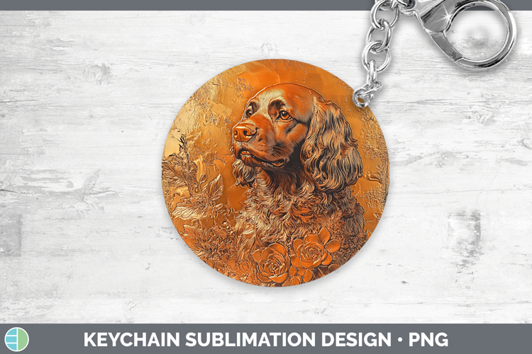 Dogs 01 Copper Relief Cocker Spaniel Keychain Sublimation Ke