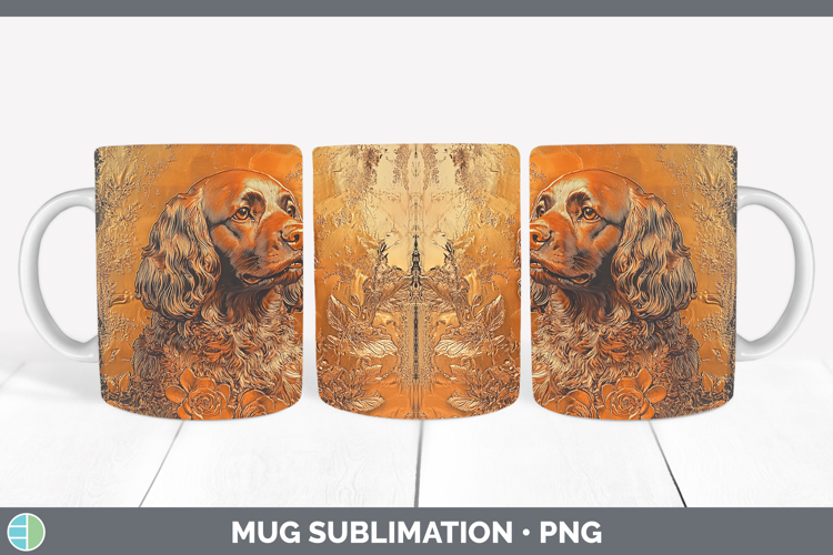 Dogs 01 Copper Relief Cocker Spaniel Mug Wrap Sublimation Co
