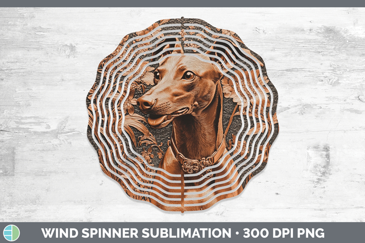 Dogs 01 Copper Relief Greyhound Wind Spinner Sublimation Spi