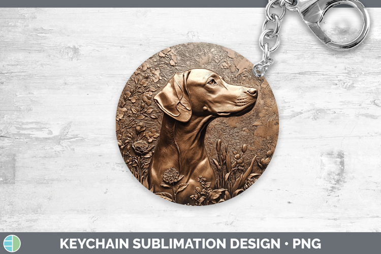 Dogs 01 Copper Relief Weimaraner Keychain Sublimation Keyrin