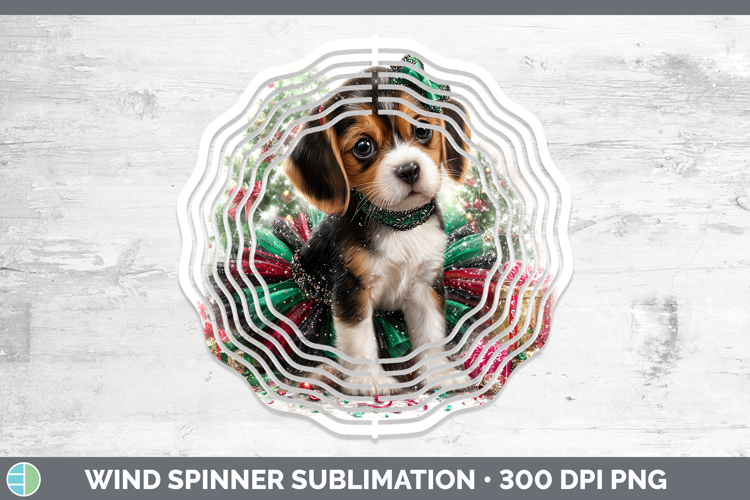 Beagle Dogs 01 Cute Christmas Wind Spinner Sublimation Desig