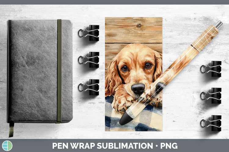 Dogs 01 Flannel Cocker Spaniel Pen Wrap Sublimation Pen Desi