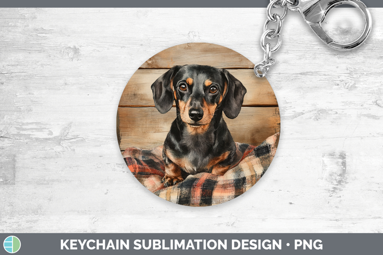 Dogs 01 Flannel Dachshund Keychain Sublimation Keyring Desig