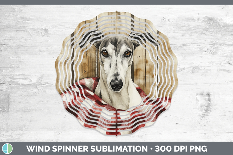 Dogs 01 Flannel Greyhound Wind Spinner Sublimation Spinner D