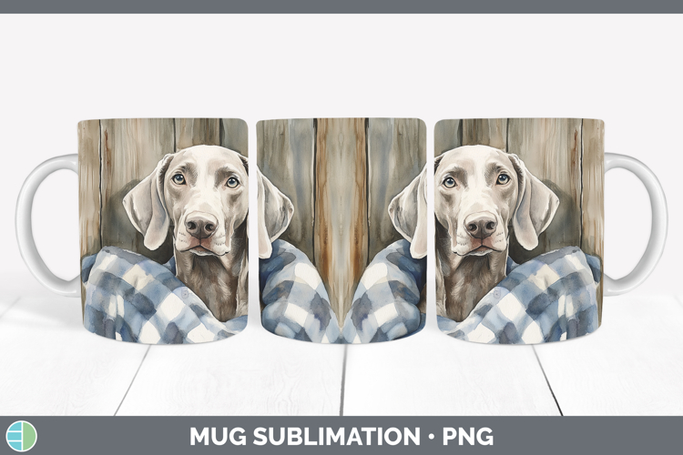Dogs 01 Flannel Weimaraner Mug Wrap Sublimation Coffee Cup D