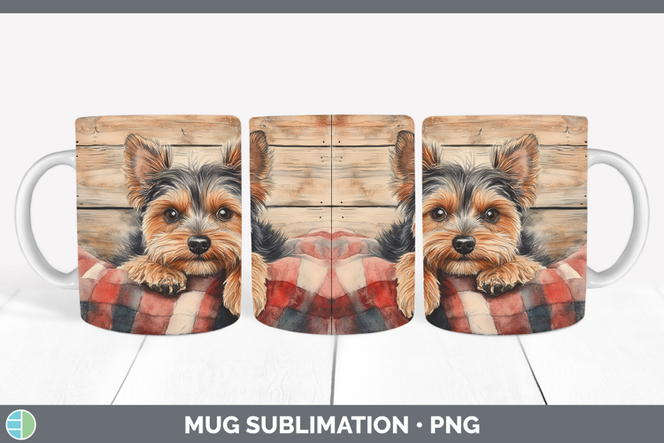 Dogs 01 Flannel Yorkshire Terrier Mug Wrap Sublimation Coffe