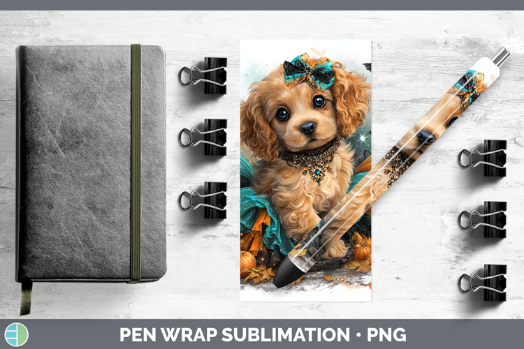 Dogs 01 Halloween Cocker Spaniel Pen Wrap Sublimation Pen De