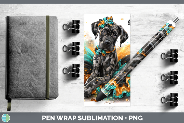 Dogs 01 Halloween Great Dane Pen Wrap Sublimation Pen Design