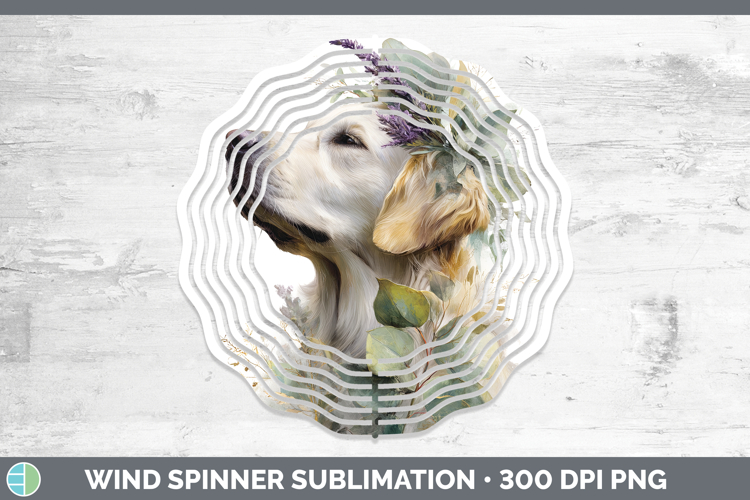 Golden Retriever Dogs 01 Lavender and Eucalyptus Wind Spinne