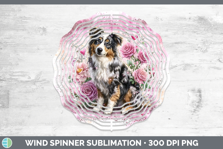 Australian Shepherd Dogs 02 Checker Valentine Wind Spinner S