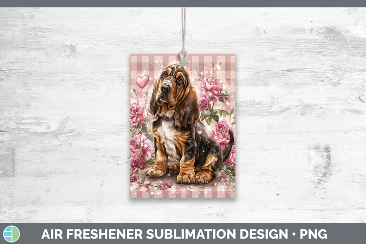Bloodhound Dogs 02 Checker Valentine Air Freshener Sublimati