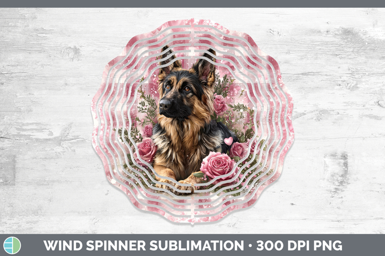 German Shepherd Dogs 02 Checker Valentine Wind Spinner Subli