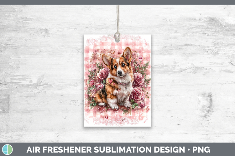 Pembrook Corgi Dogs 02 Checker Valentine Air Freshener Subli