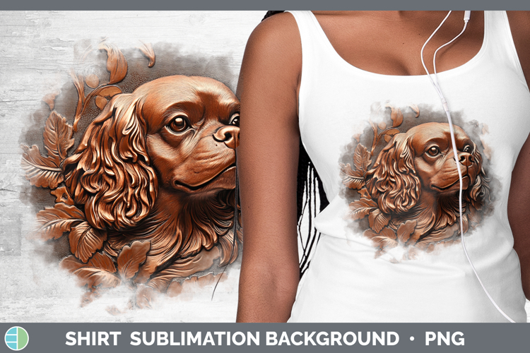 Dogs 02 Copper Relief Cavalier King Charles Spaniel Shirt Su