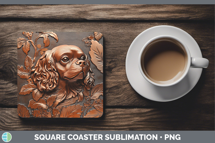 Dogs 02 Copper Relief Cavalier King Charles Spaniel Square C