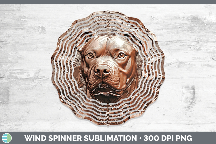 Dogs 02 Copper Relief Pit Bull Wind Spinner Sublimation Spin