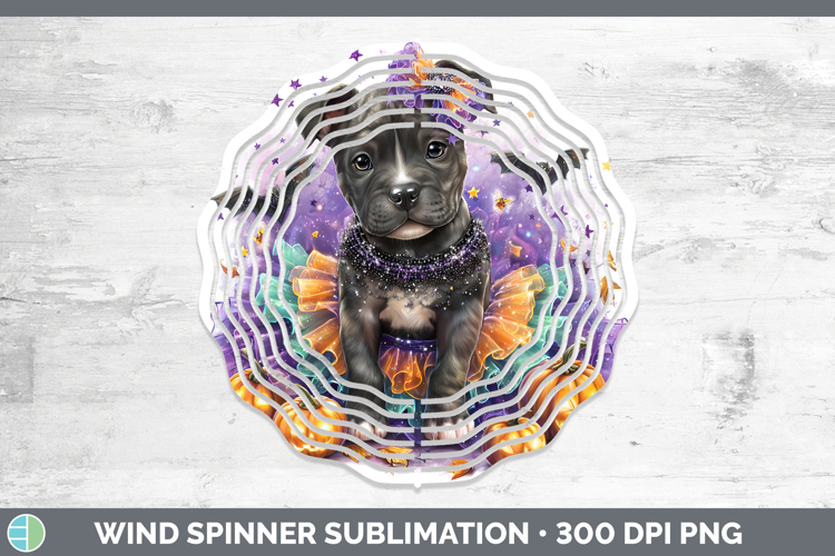 Dogs 02 Halloween Pit Bull Wind Spinner Sublimation Spinner