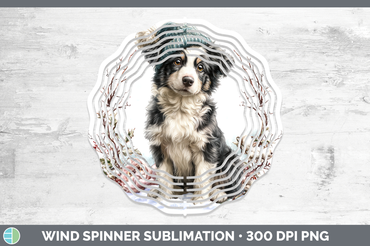 Border Collie Dogs 02 Winter Knit Hat Wind Spinner Sublimati