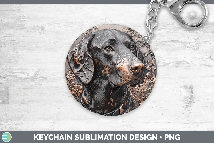 Dogs 03 Copper Relief Bluetick Coonhound Keychain Sublimatio