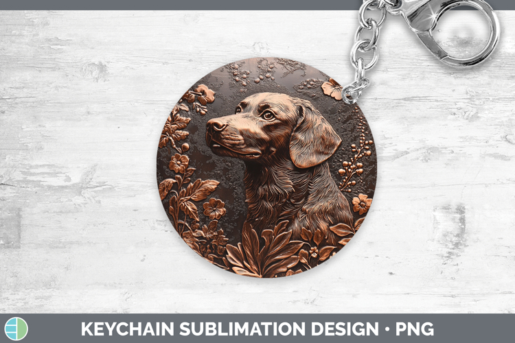 Dogs 03 Copper Relief Brittany Dog Keychain Sublimation Keyr