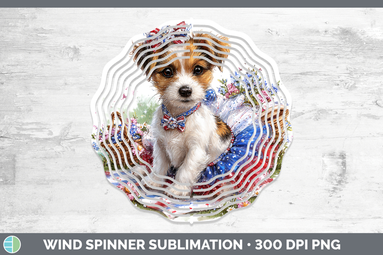 Dogs 03 Patriotic Jack Russell Terrier Wind Spinner Sublimat