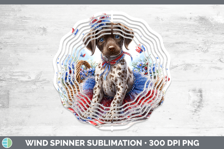 Dogs 03 Patriotic Shorthaired Pointer Wind Spinner Sublimati