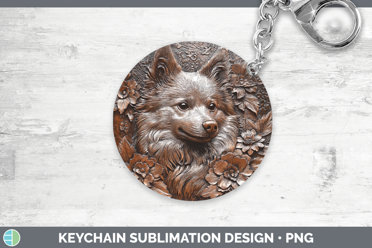 Dogs 04 Copper Relief American Eskie Keychain Sublimation Ke