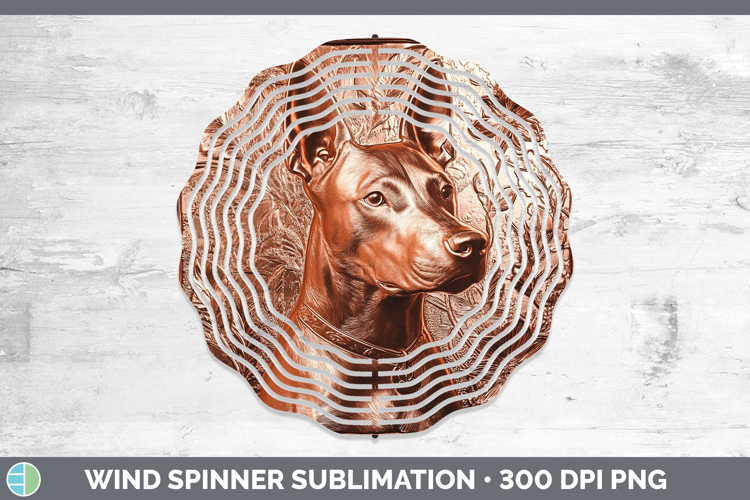 Dogs 04 Copper Relief Bull Terrier Wind Spinner Sublimation