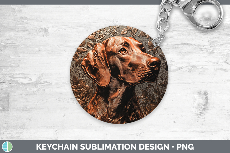 Dogs 04 Copper Relief English Coonhound Keychain Sublimation