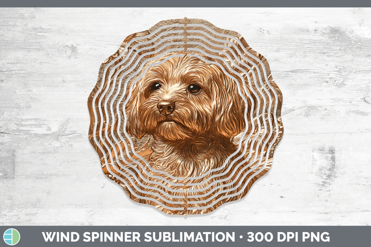 Dogs 04 Copper Relief Havanese Wind Spinner Sublimation Spin