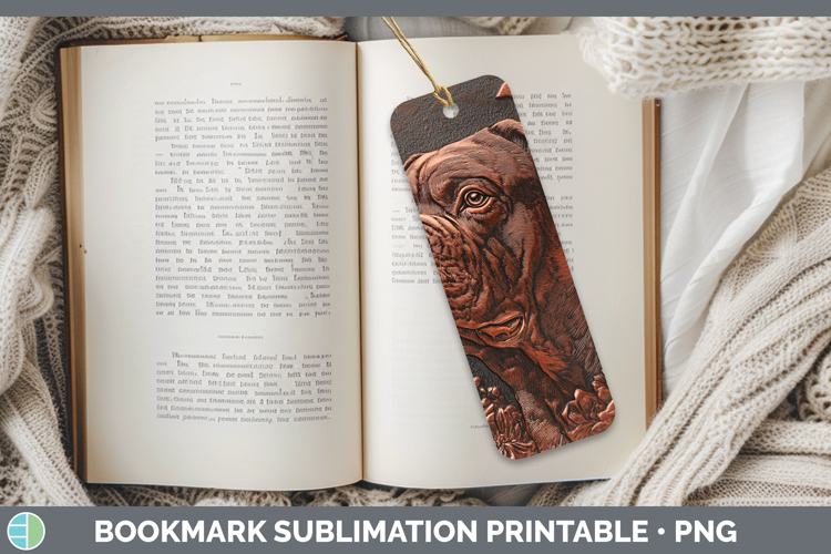 Dogs 05 Copper Relief Bordeaux Mastiff Bookmark Sublimation
