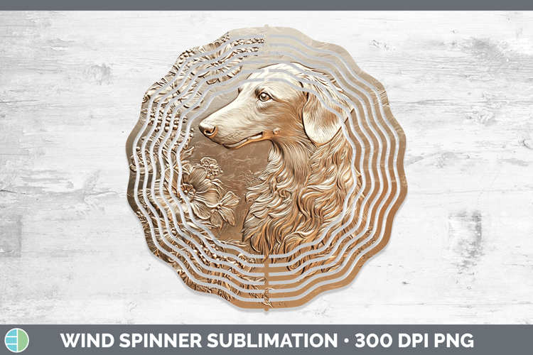 Dogs 05 Copper Relief Borzoi Wind Spinner Sublimation Spinne