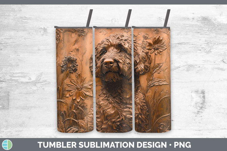 Dogs 05 Copper Relief Labradoodle Tumbler Sublimation 20 oz