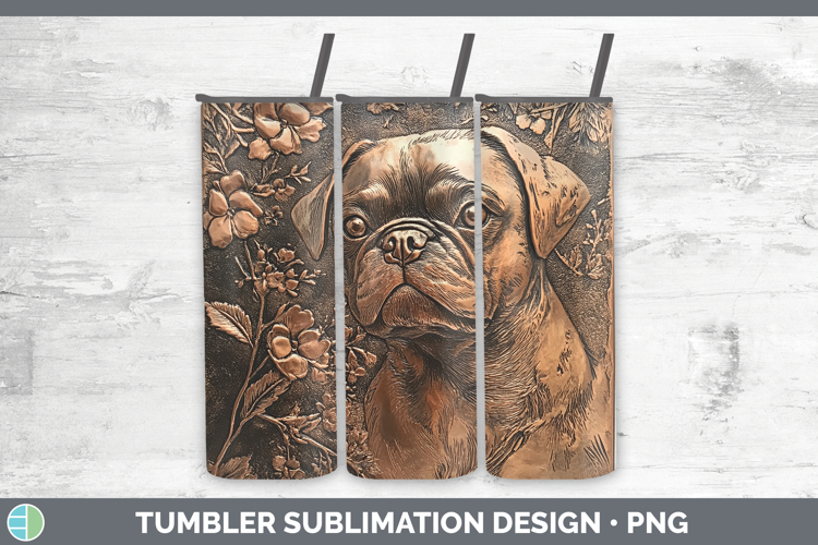 Dogs 05 Copper Relief Puggle Tumbler Sublimation 20 oz Skinn