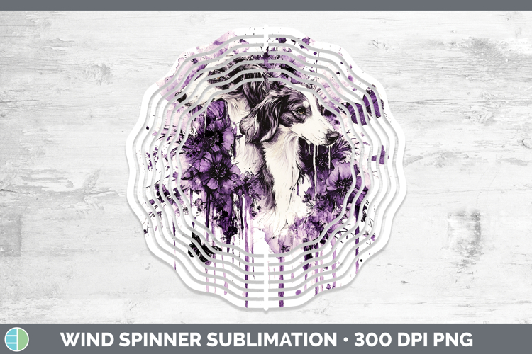 Dogs 05 Purple Drips Borzoi Wind Spinner Sublimation Spinner