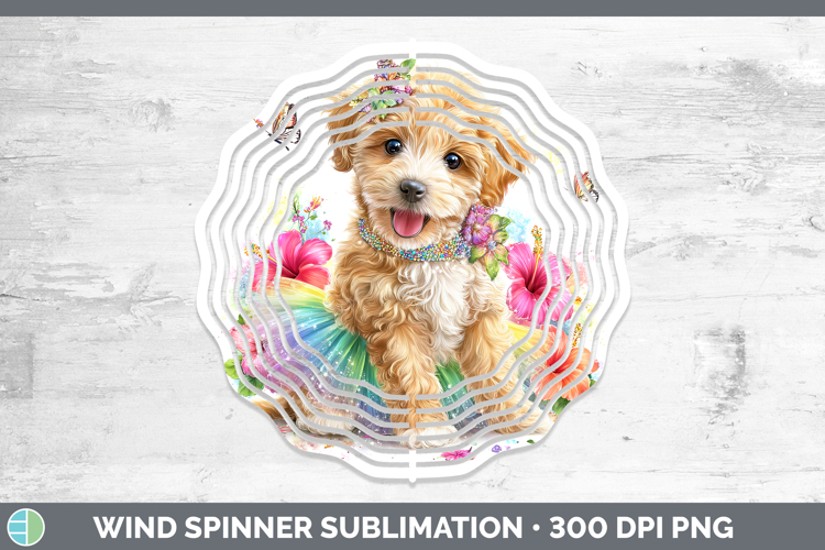 Labradoodle Wind Spinner Dogs 05 Rainbow Summer Sublimation
