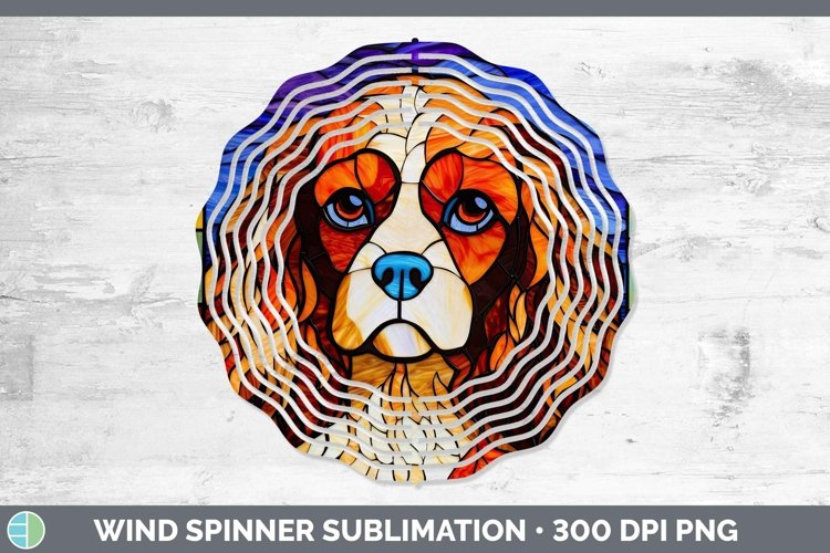 Dogs Stained Glass Cavalier King Charles Spaniel Wind Spinne
