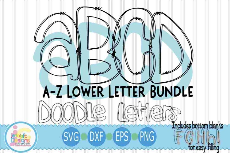 Lowercase Doodle Letters SVG Eps Dxf Png Cut Files
