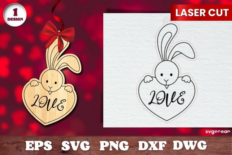 Love Rabbit Gift Tag | Valentine's Day | Laser Cut