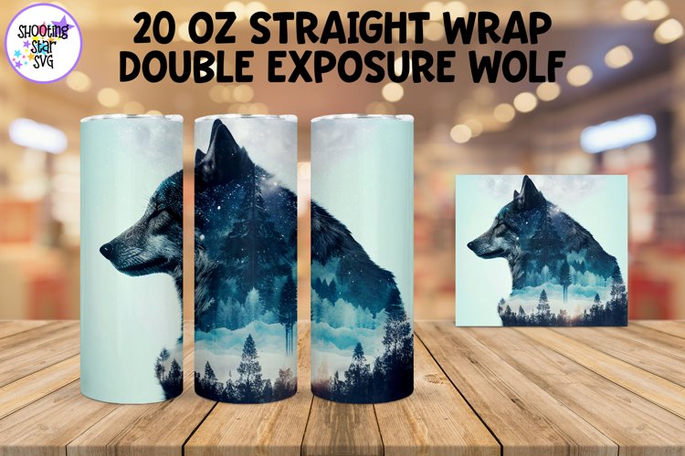 Double Exposure Wolf and Forest Sublimation (2340796)