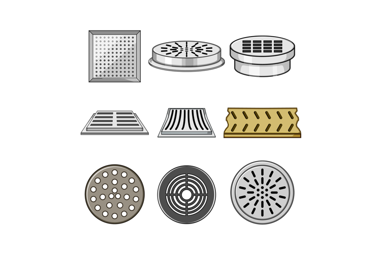 drain cover set cartoon (6565281)