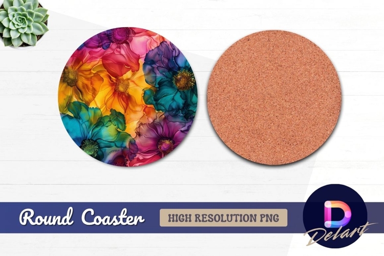 Watercolor hearts seamless pattern for Round Coaster Png